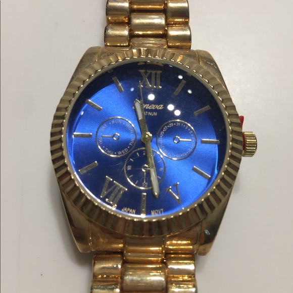 Francesca's Collections | Accessories | Gold Blue Watch | Poshmark
